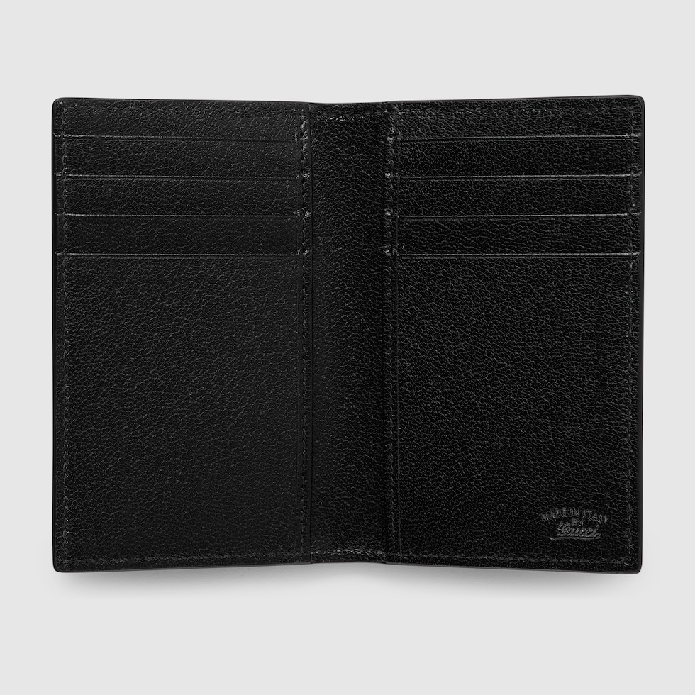 Lira card case in black leather | GUCCI® NZ