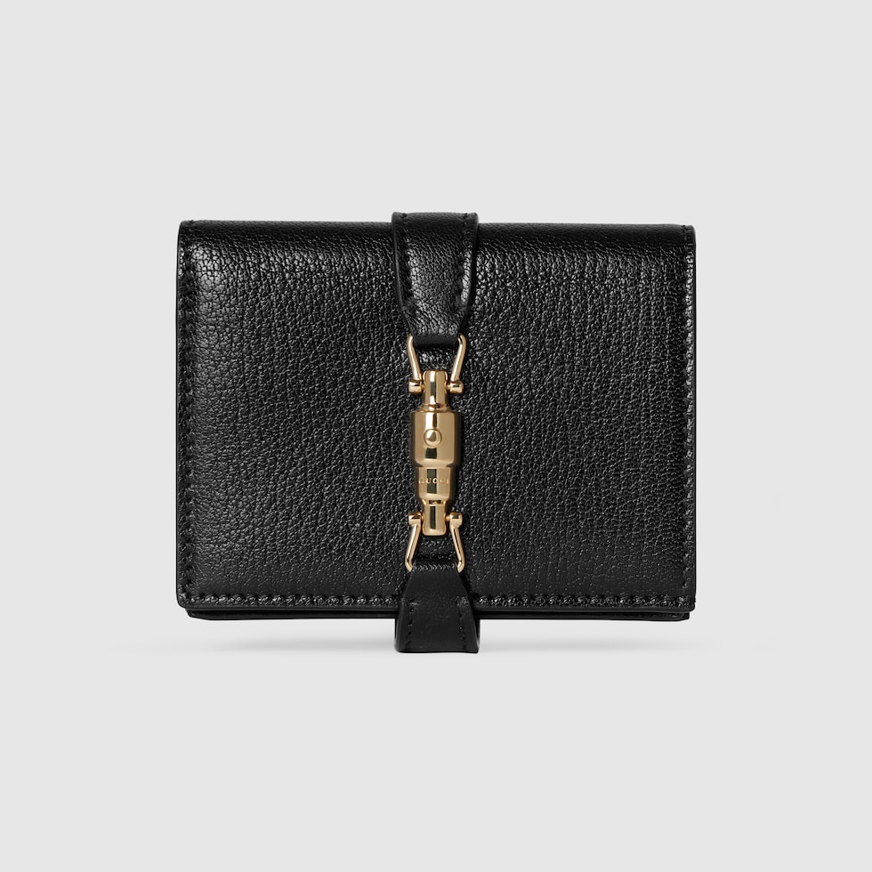 Gucci Jackie medium wallet in black leather | GUCCI® SI