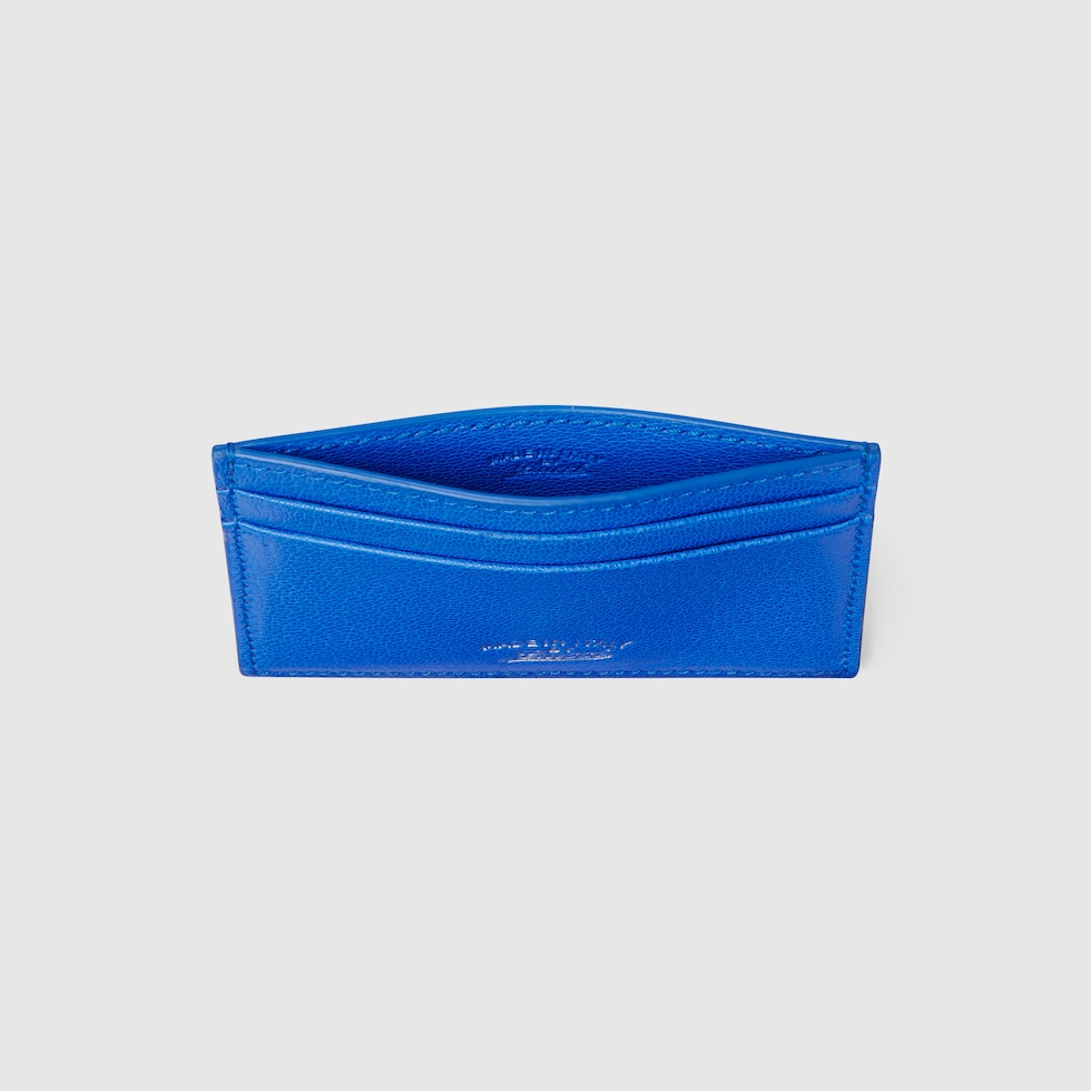 Lira card case in bright blue leather | GUCCI® SG