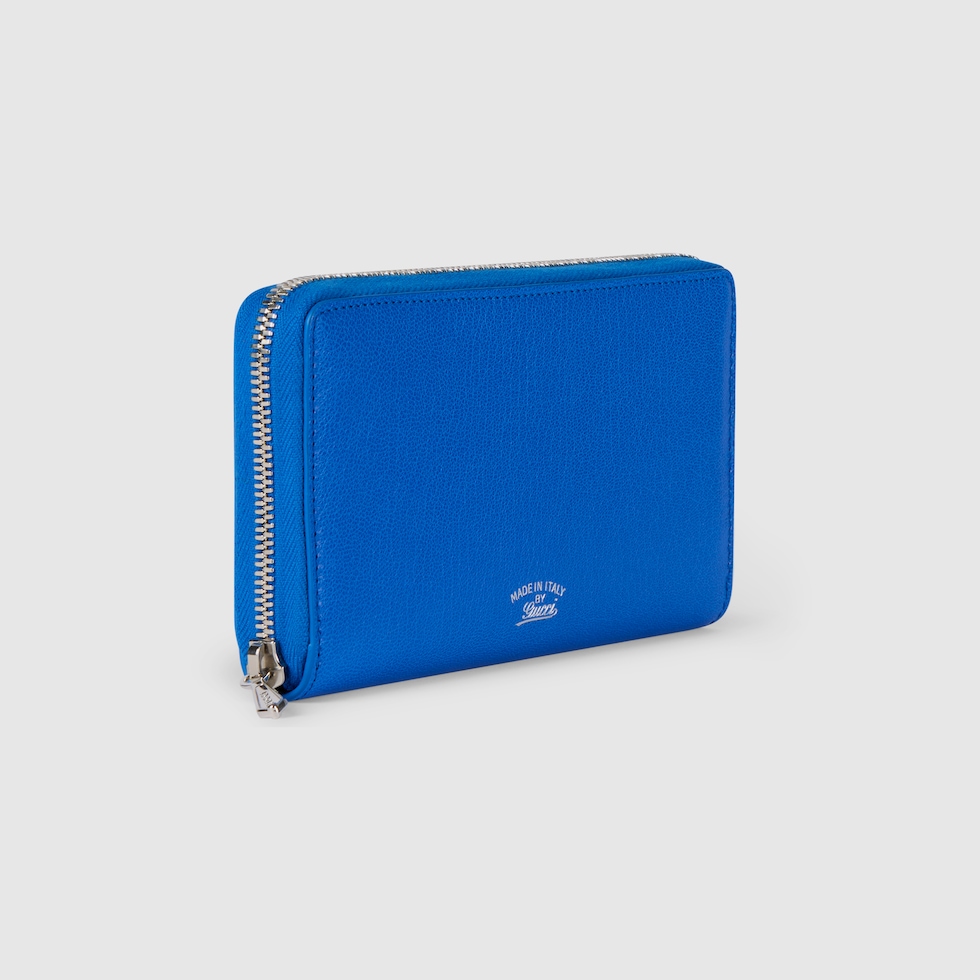 Lira zip around wallet in bright blue leather | GUCCI® SG
