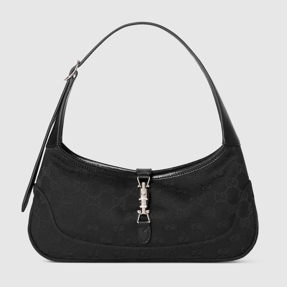 Jackie Slim small shoulder bag in black GG canvas | GUCCI® RO