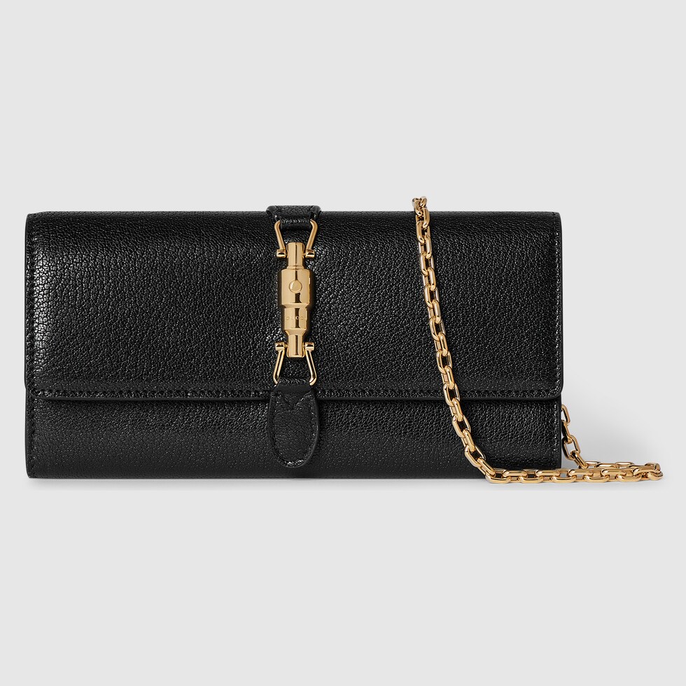 Gucci Jackie wallet on chain in black leather | GUCCI® BG