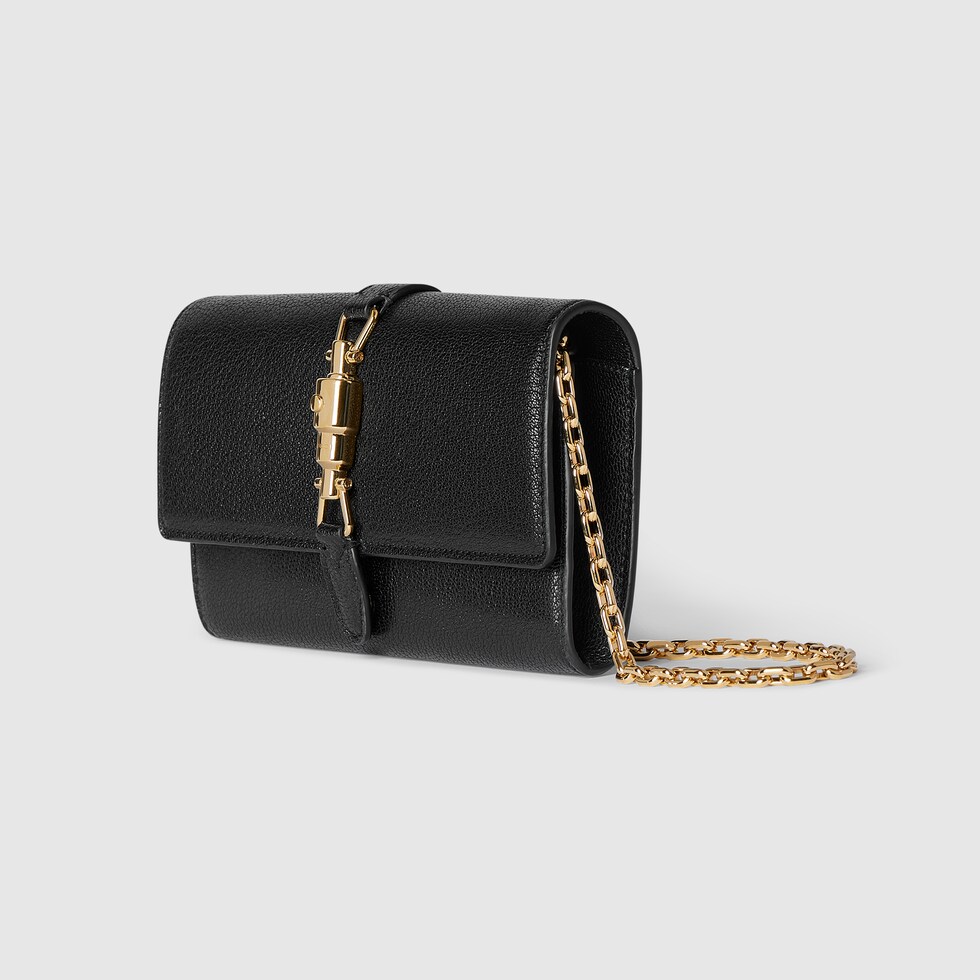 Gucci Jackie wallet on chain in black leather | GUCCI® BG