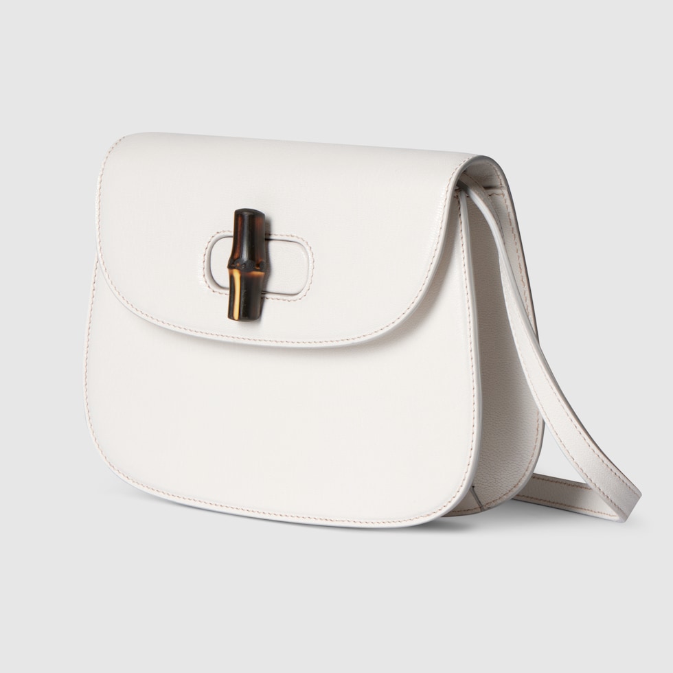 Bamboo mini bag in white leather | GUCCI® CH