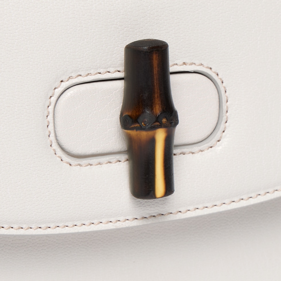 Bamboo mini bag in white leather | GUCCI® PT