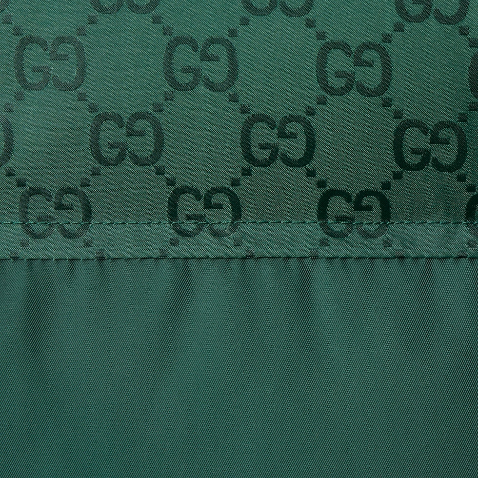 Giacca tecnica imbottita in twill di nylon in verde scuro | GUCCI® IT