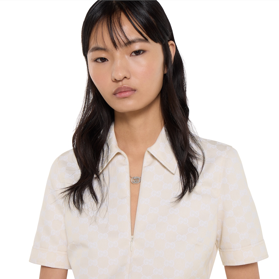 GG cotton gabardine T-shirt in ivory | GUCCI® US