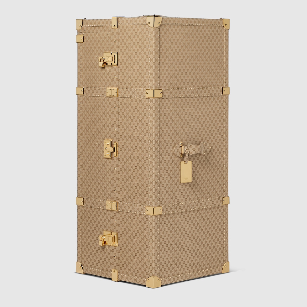 L'Archetipo hard-sided trunk in sand and brown GG canvas | GUCCI® CA