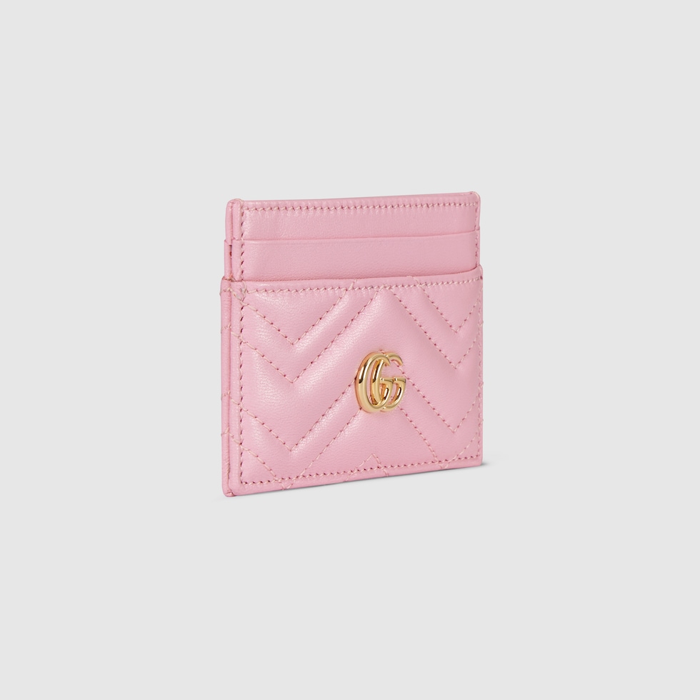 GG Marmont card case in light pink leather | GUCCI® QA