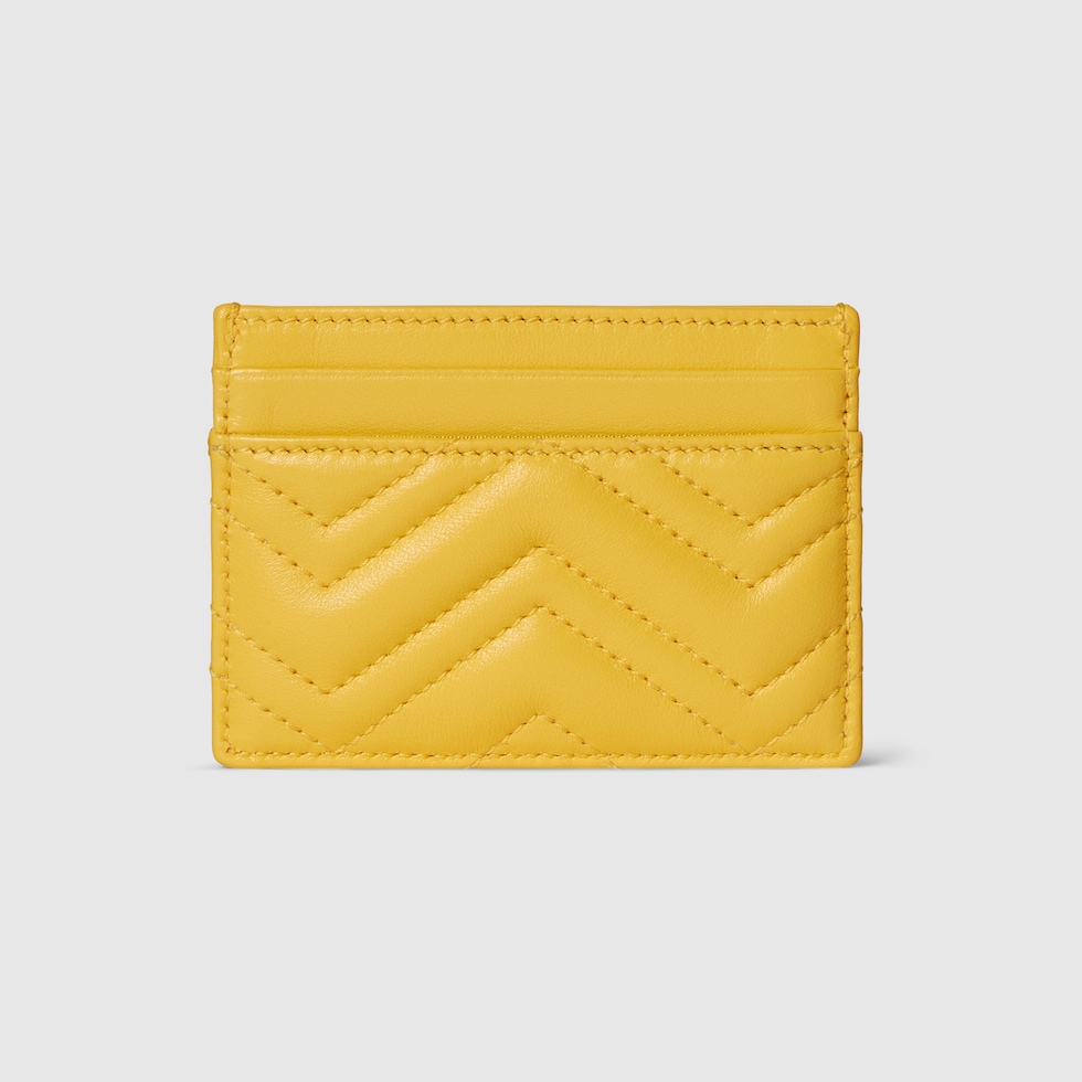 GG Marmont card case in yellow leather | GUCCI® QA