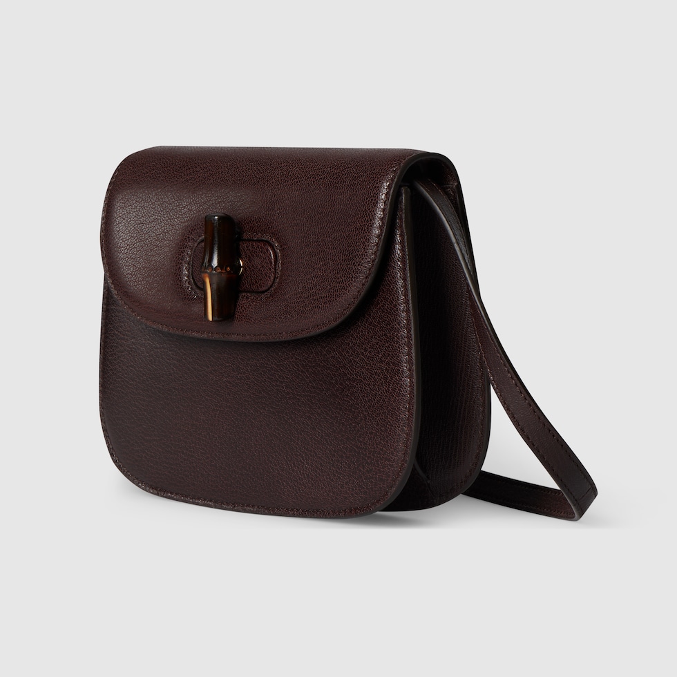 Bamboo mini bag in dark brown leather | GUCCI® PT