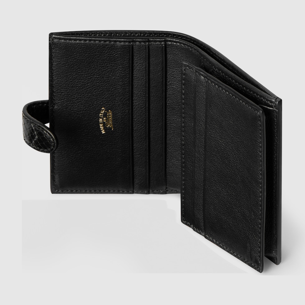 Kleine Gucci Jackie Brieftasche aus Pythonleder in schwarz | GUCCI® DE
