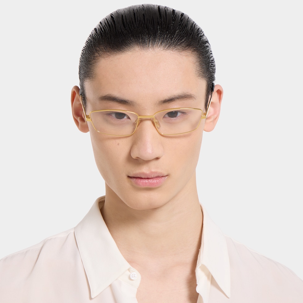 Rectangular optical frame in gold-toned | GUCCI® SG