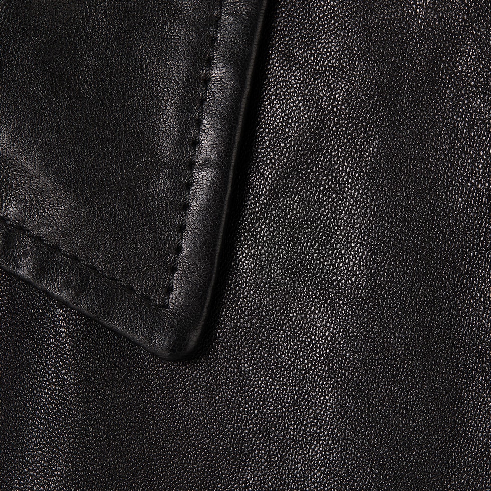 Washed stretch nappa leather jacket inblack | GUCCI® International