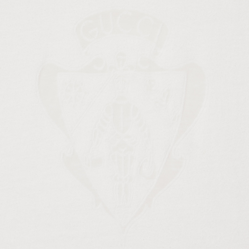 Cotton jersey T-shirt with Gucci crest in white | GUCCI® US