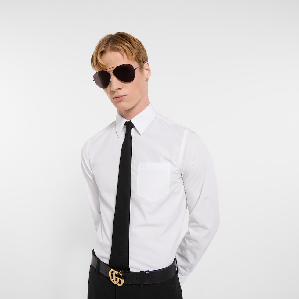 GG silk cotton tie in black | GUCCI® ZA