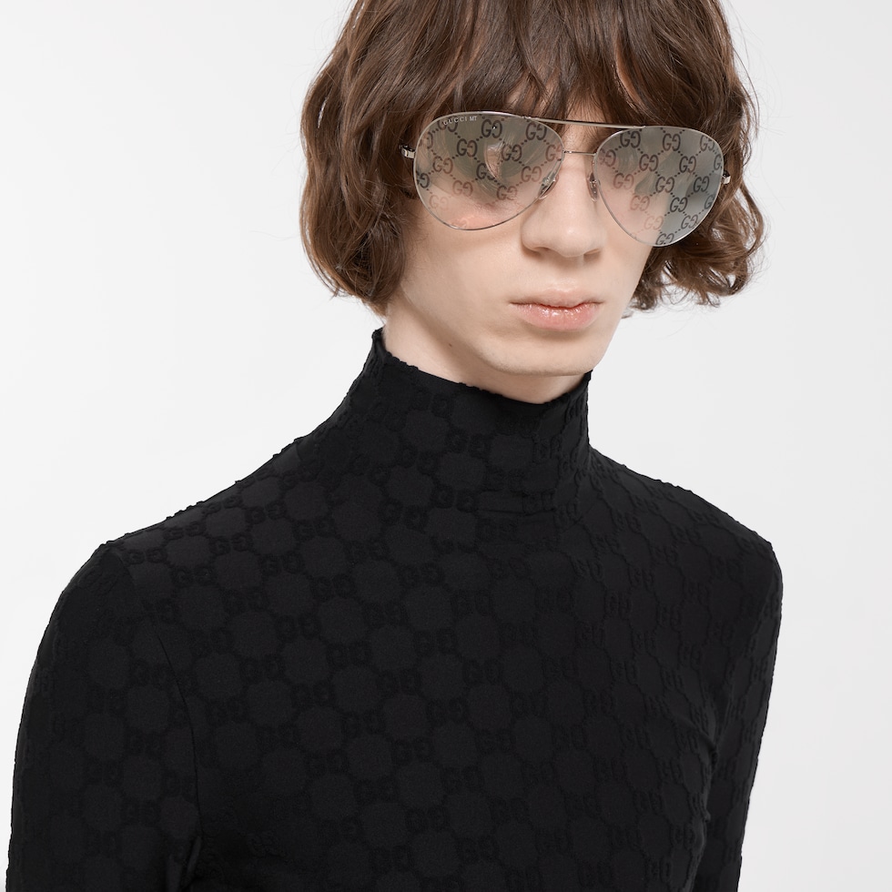 GG stretch jersey T-shirt in black | GUCCI® SG