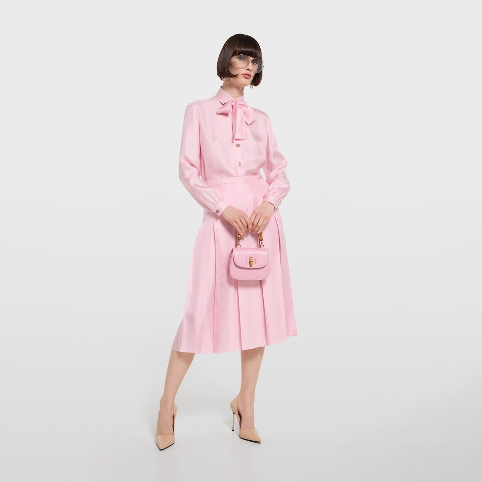 Gucci Bamboo 1947 mini bag in light pink leather | GUCCI® US