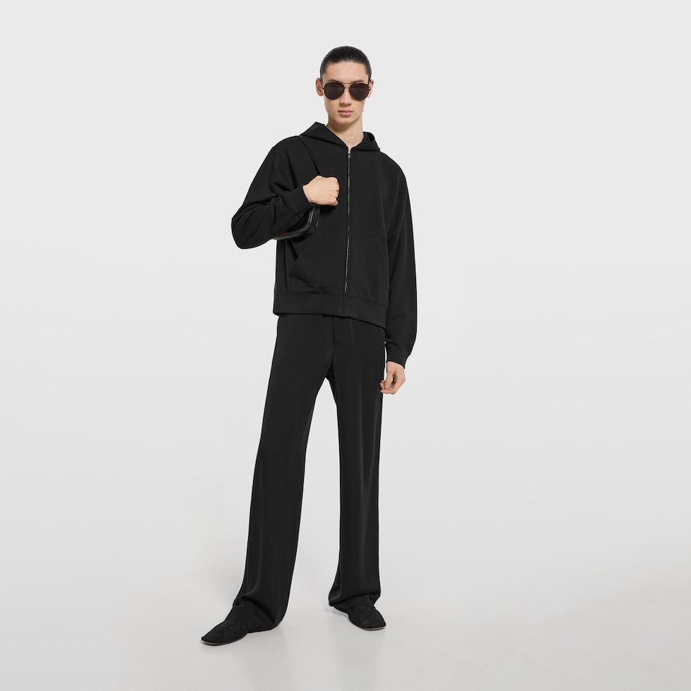 Jacke aus Kaschmirmischung mit Print in schwarz | GUCCI® ZA