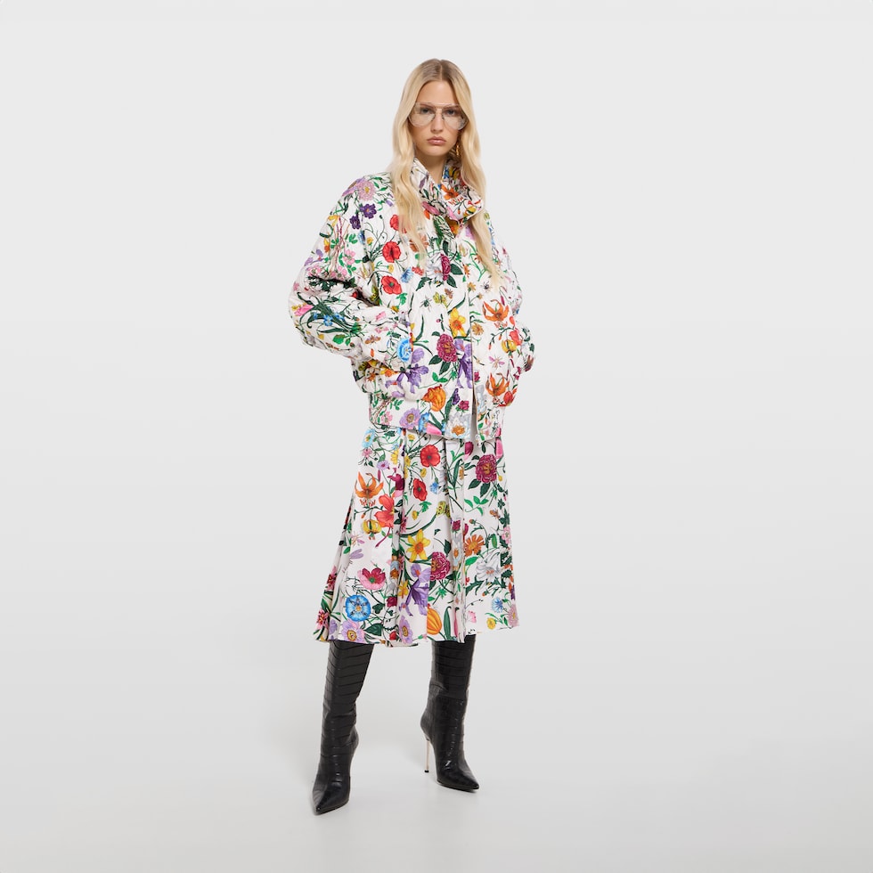 Printed quilted twill jacket in multicolor | GUCCI® US