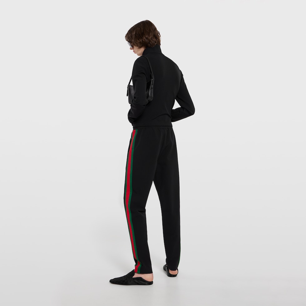 Sporthose aus Stretch-Nylon mit Web in schwarz | GUCCI® FR