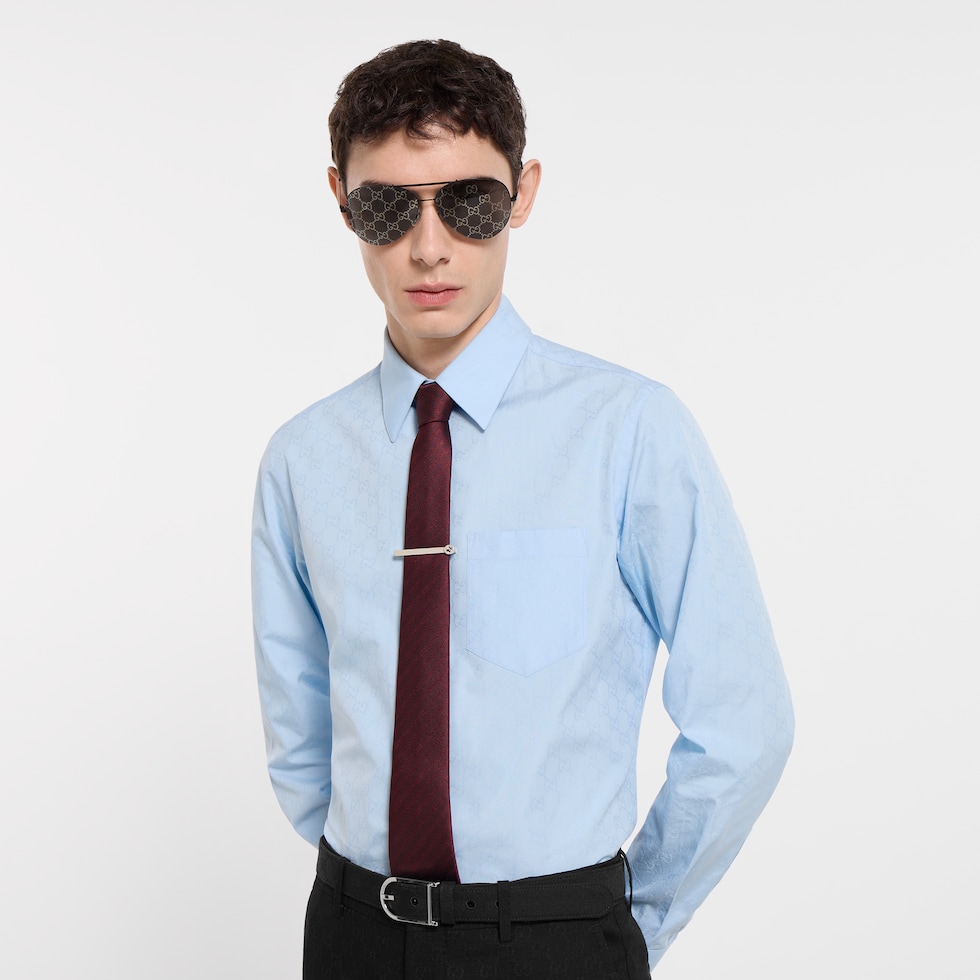 Interlocking G chain silk tie in bordeaux | GUCCI® US