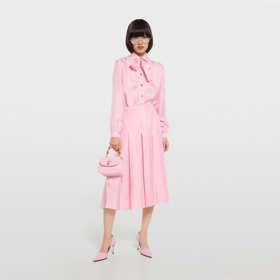 Women's Bombshell pump in light pink leather | GUCCI® CA