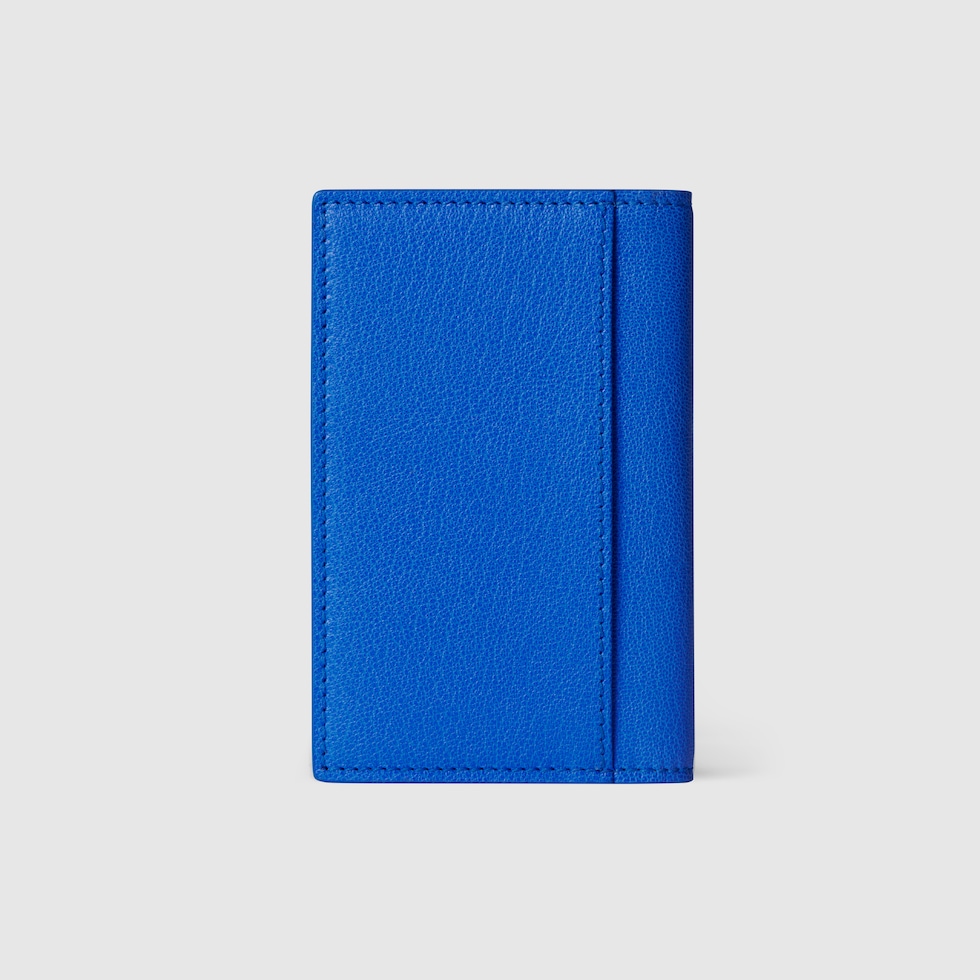 Lira card case in bright blue leather | GUCCI® US