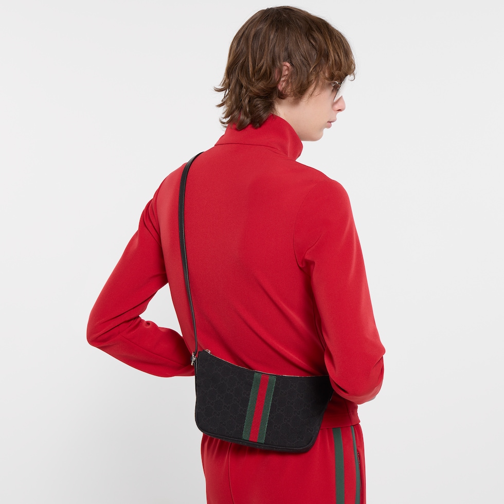 Lunetta small crossbody bag in black GG canvas | GUCCI® TH