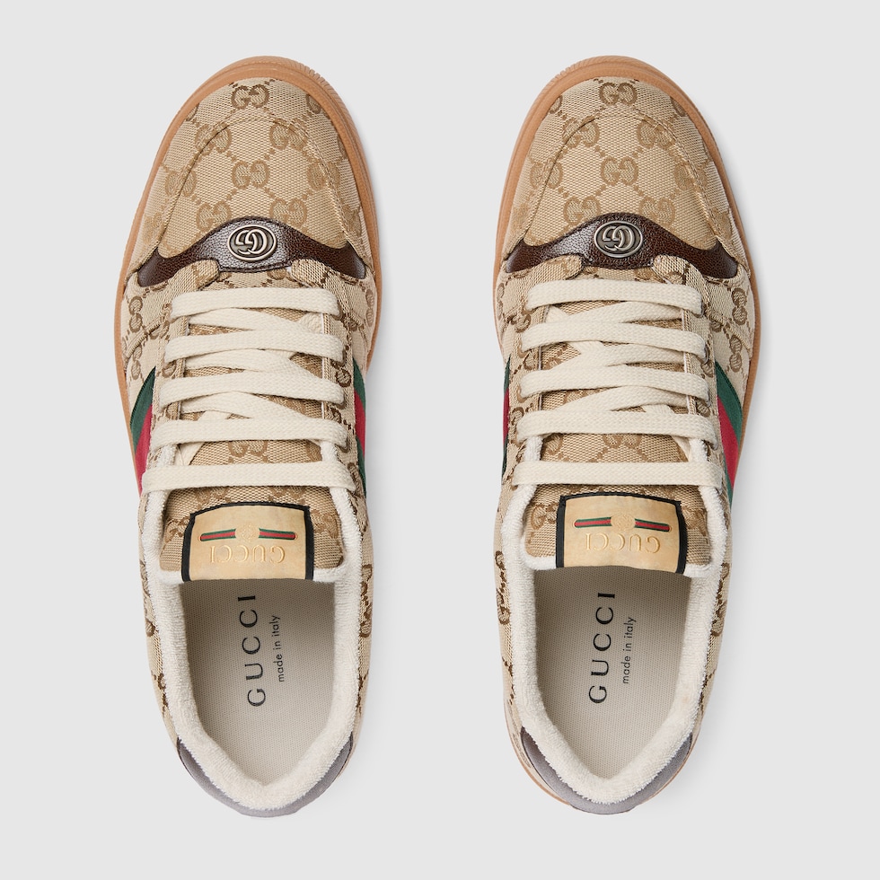 Screener Herrensneaker mit Distressed-Effekt in sandfarbener GG Canvas ...
