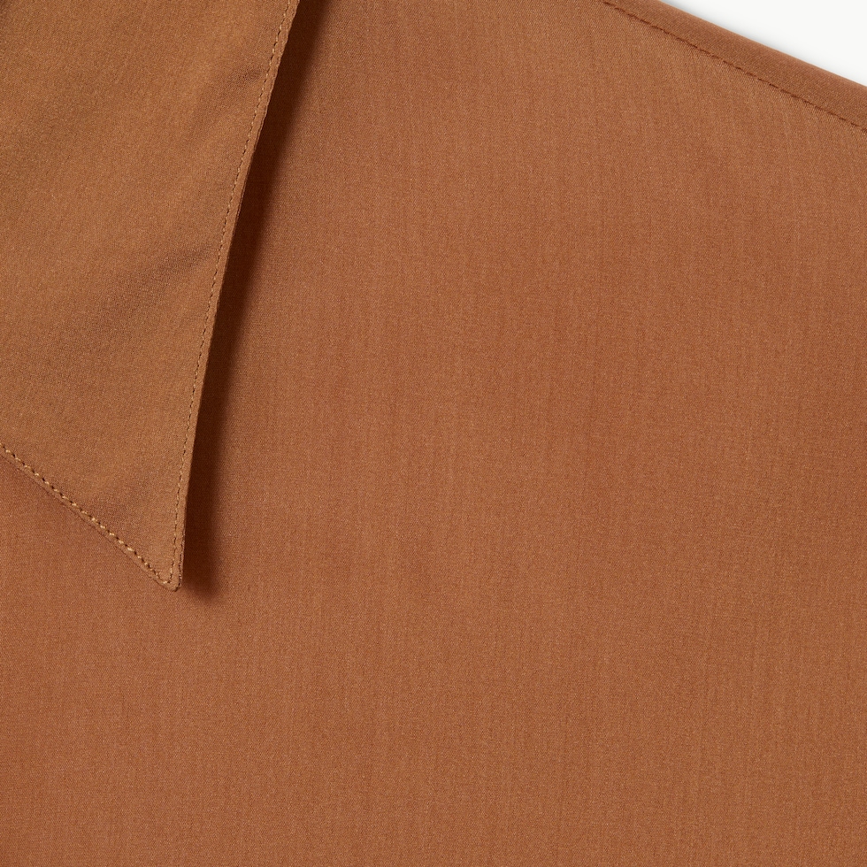 Silk stretch chiffon shirt in light brown | GUCCI® AE
