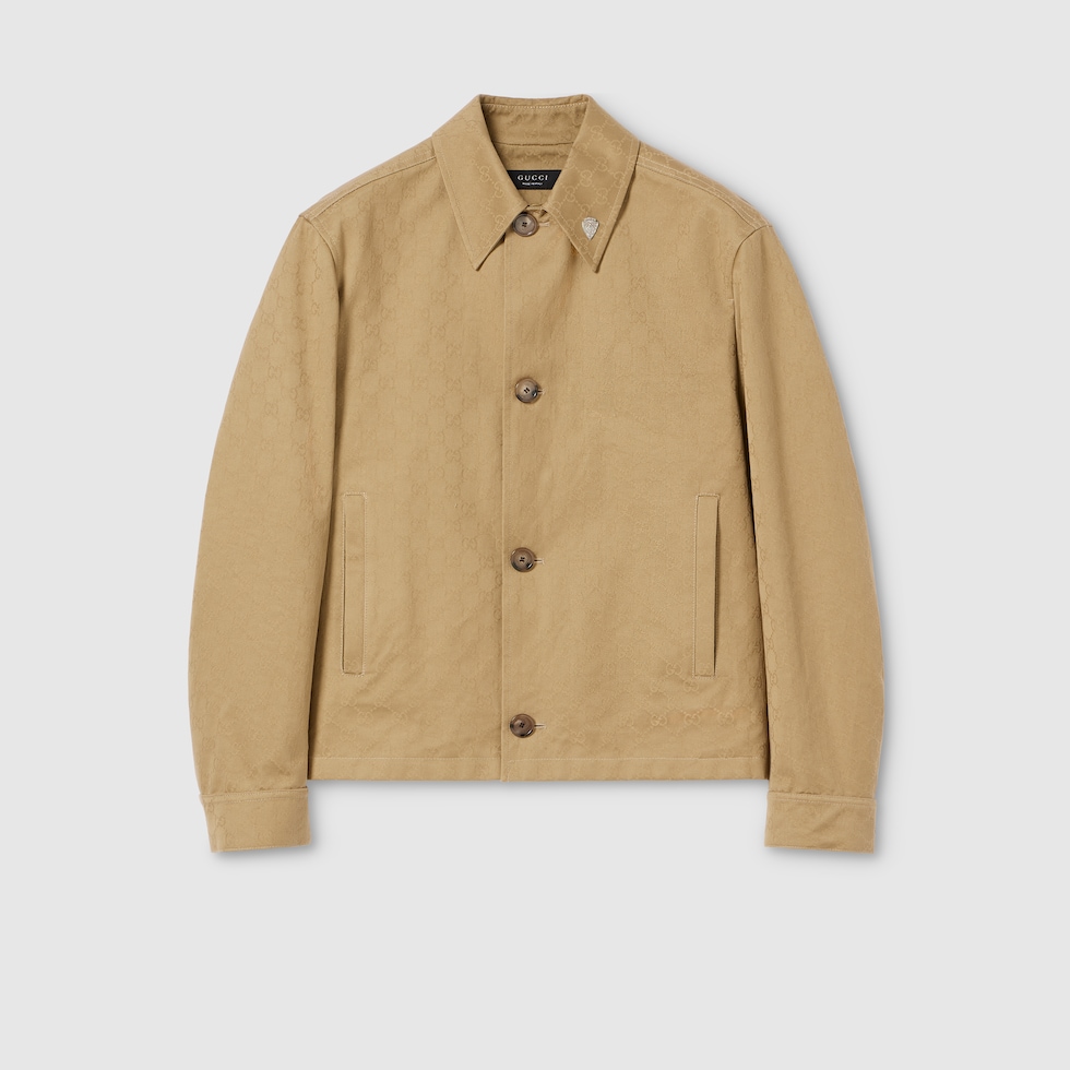 GG cotton gabardine jacket in beige | GUCCI® TH