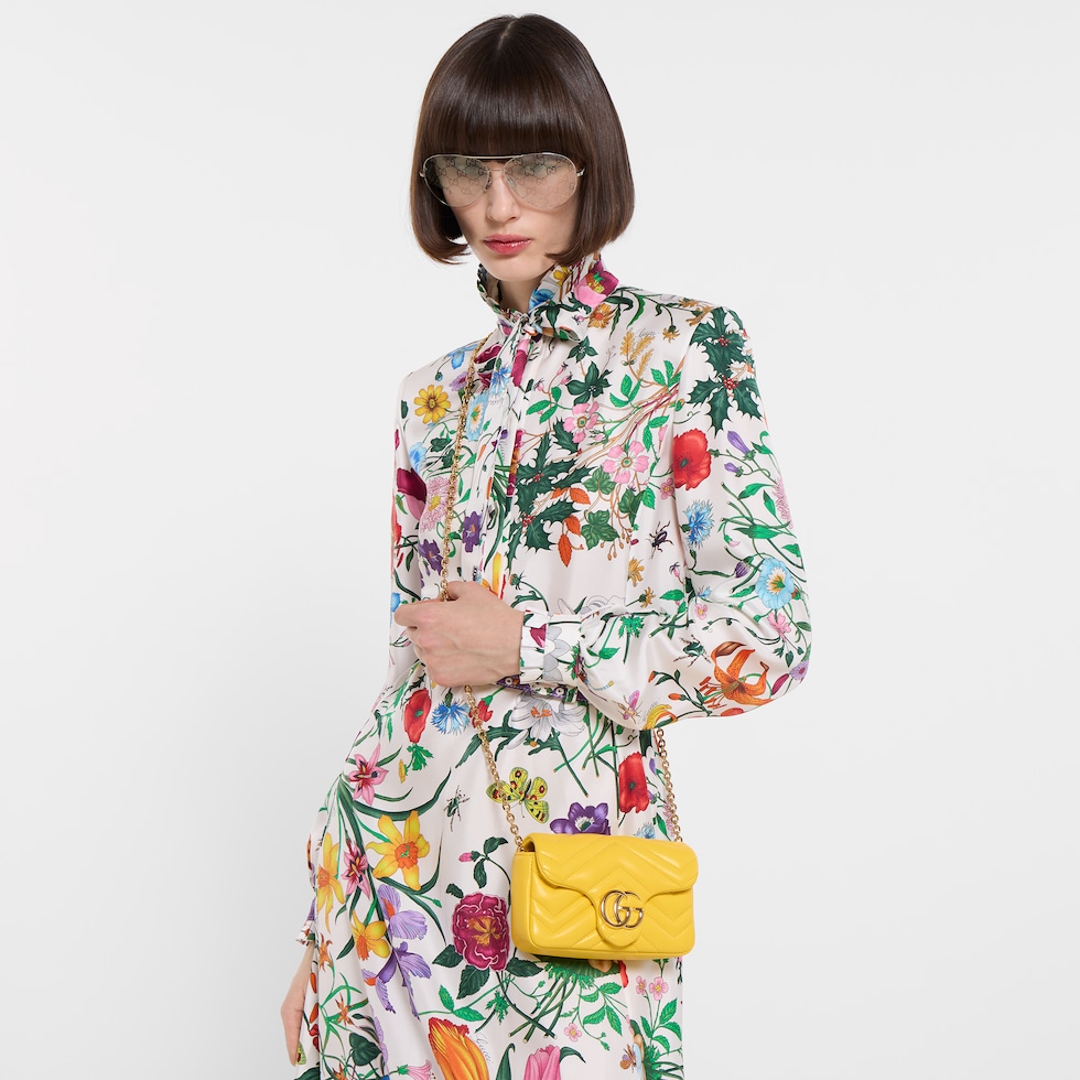 GG Marmont mini bag in yellow leather | GUCCI® US