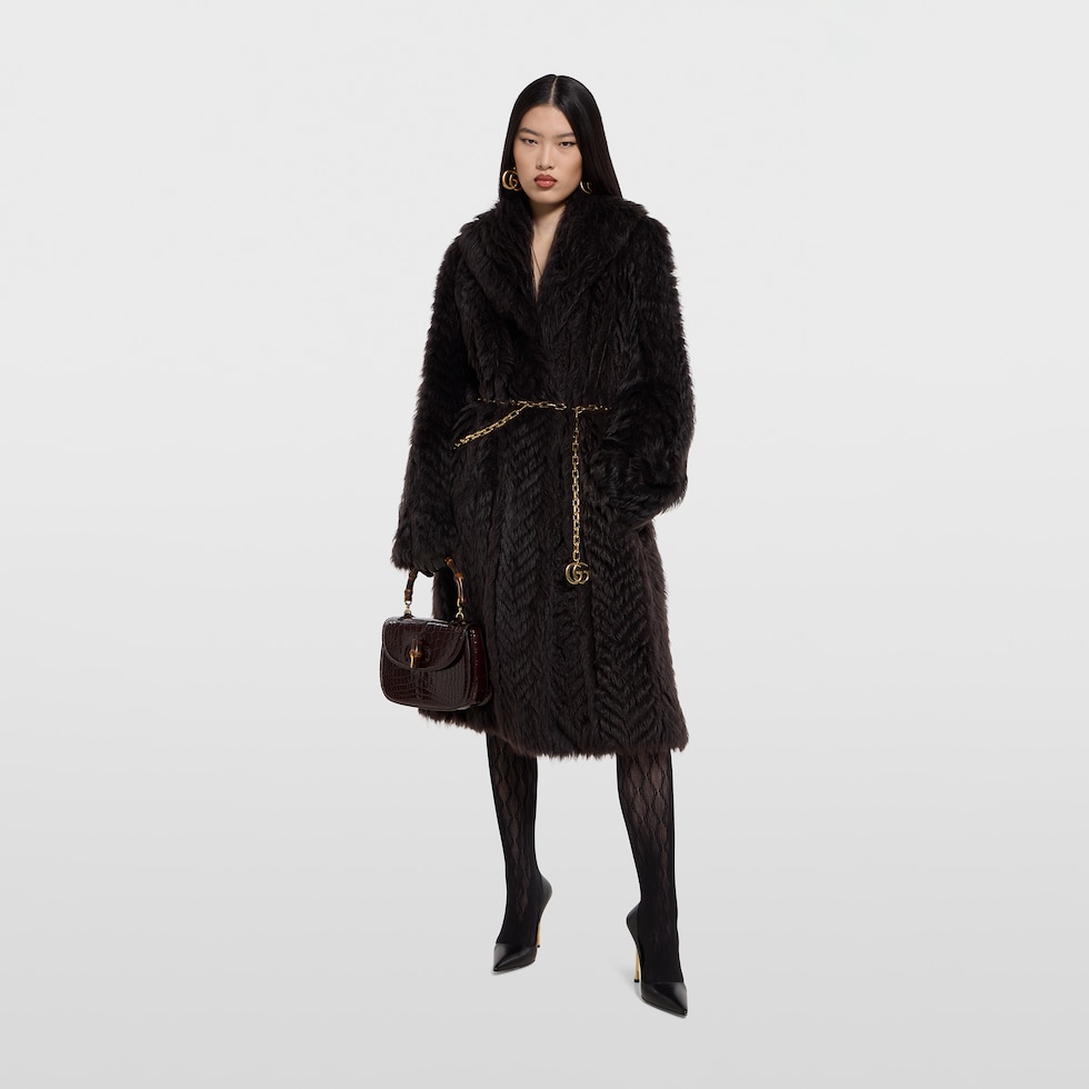 Double chain belt with charm in gold-toned brass | GUCCI® SG