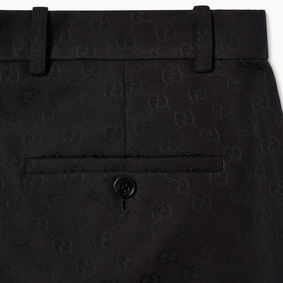 GG cotton canvas pants in black | GUCCI® SG