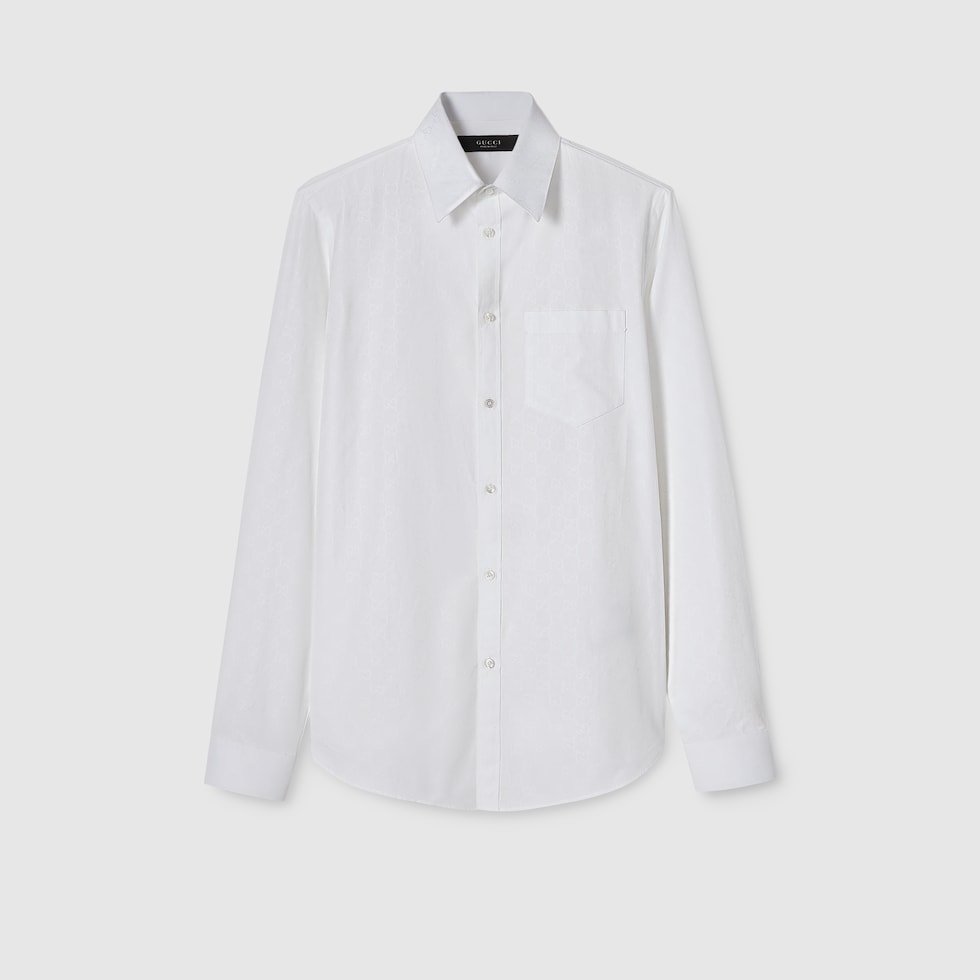 GG cotton poplin shirt in white | GUCCI® SG