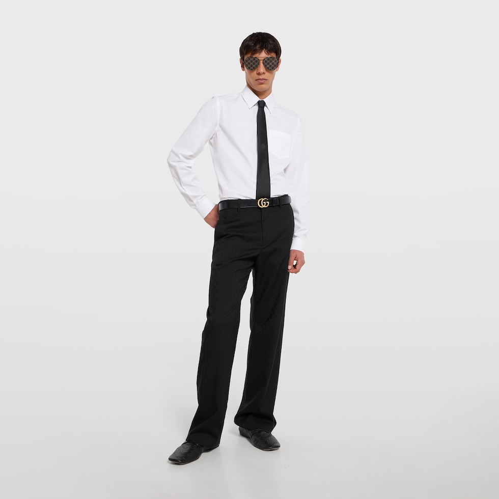 GG cotton poplin shirt in white | GUCCI® SG