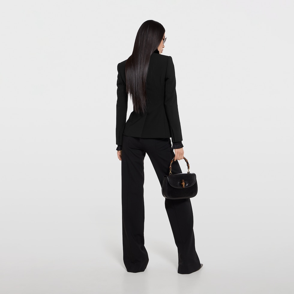 Technical stretch wool jacket in black | GUCCI® RO