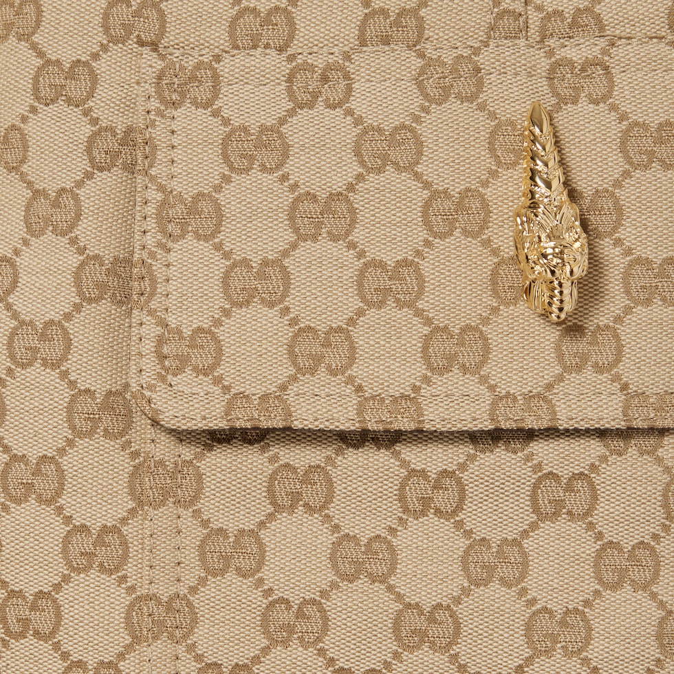 GG cotton canvas fabric dress in sand | GUCCI® SG