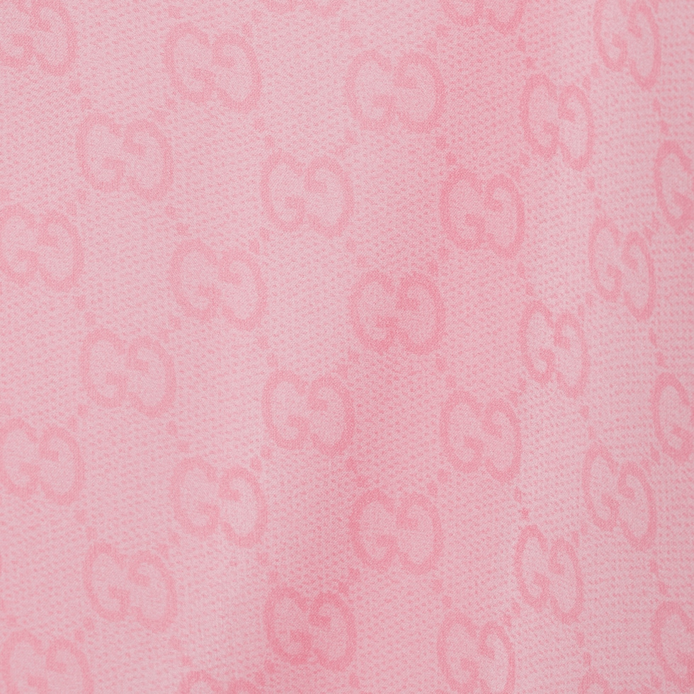 Printed silk chiffon shirt in light pink | GUCCI® US