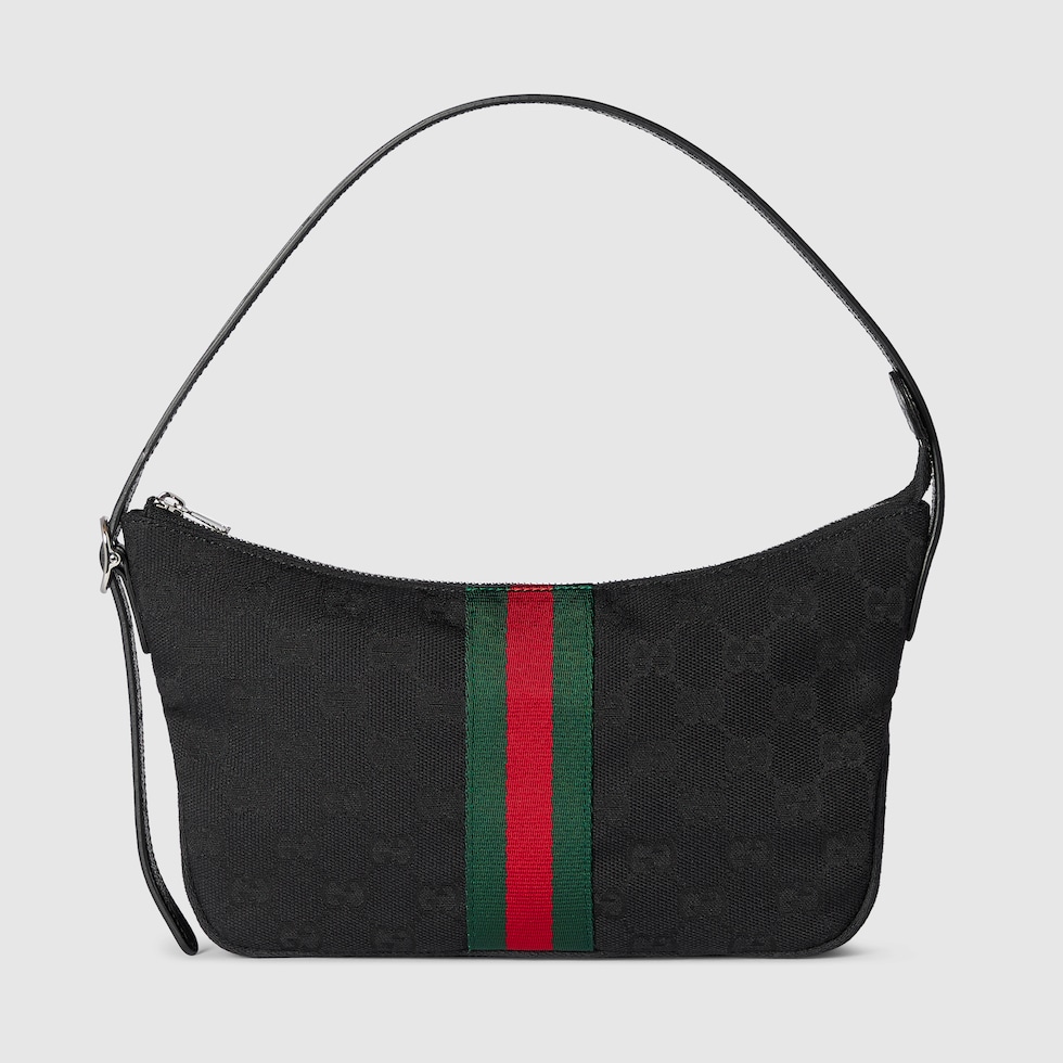 Lunetta small crossbody bag in black GG canvas | GUCCI® TH
