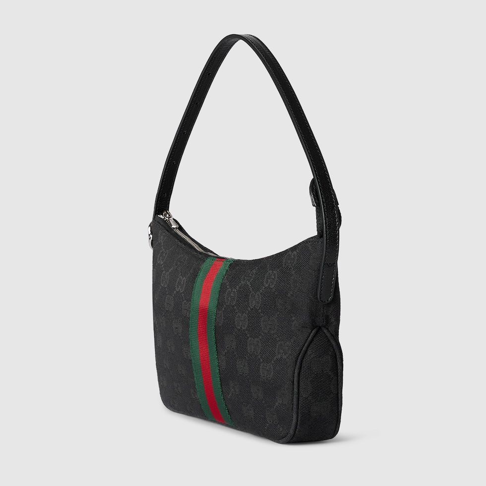 Lunetta small crossbody bag in black GG canvas | GUCCI® TH