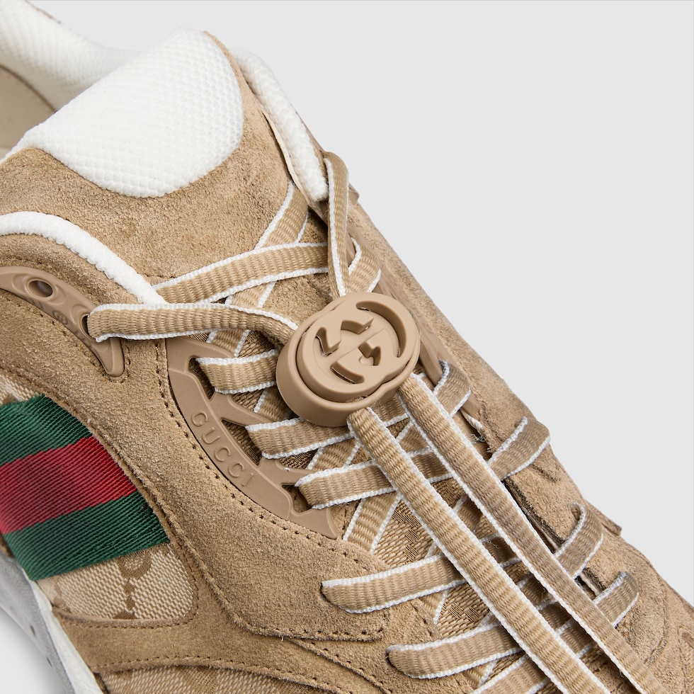Men's Gucci 2.0 sneaker in brown suede and GG canvas | GUCCI® US