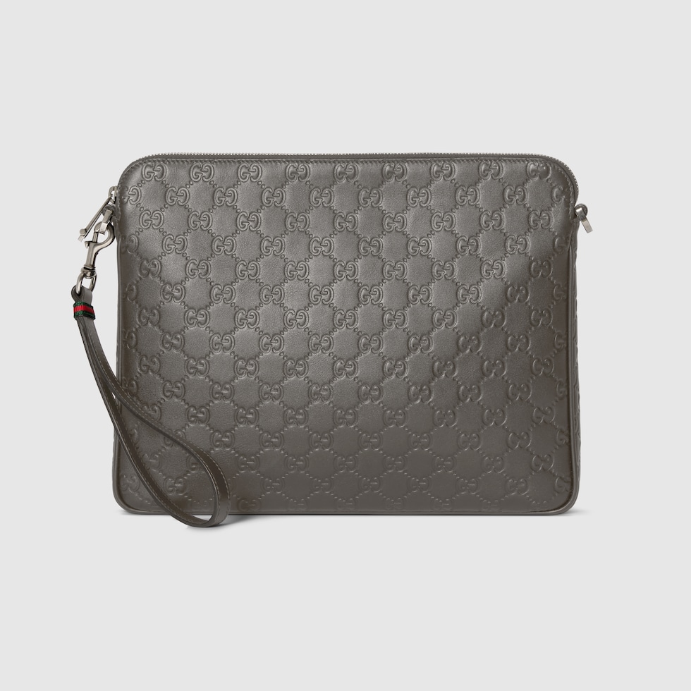 GG Emblem medium crossbody bag in grey GG leather | GUCCI® TH