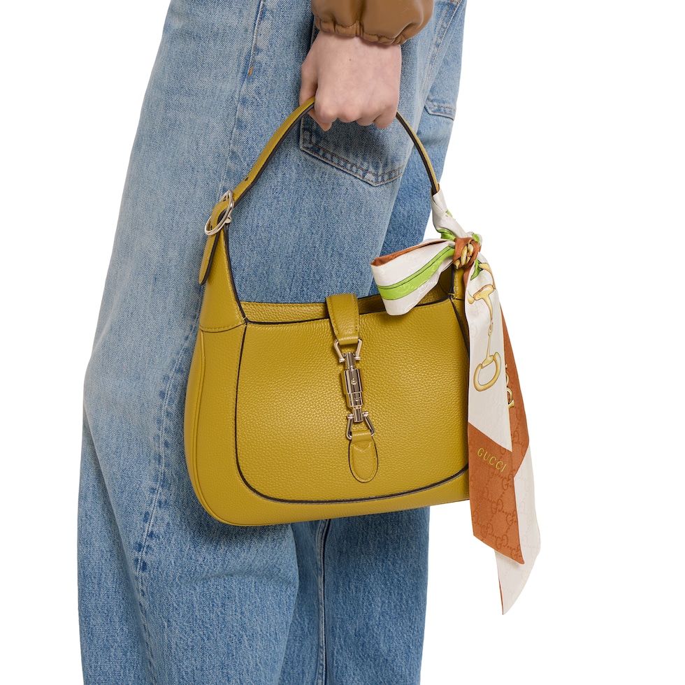 Printed silk twill ribbon in off white and red | GUCCI® SA