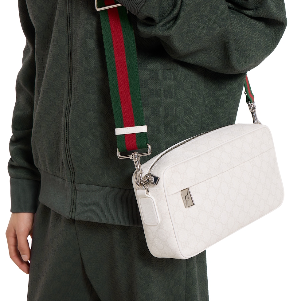 Medium GG crossbody bag in white GG Supreme | GUCCI® UK