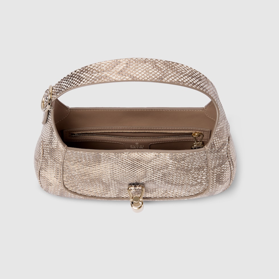 Gucci Jackie 1961 python medium bag in metallic gold | GUCCI® US