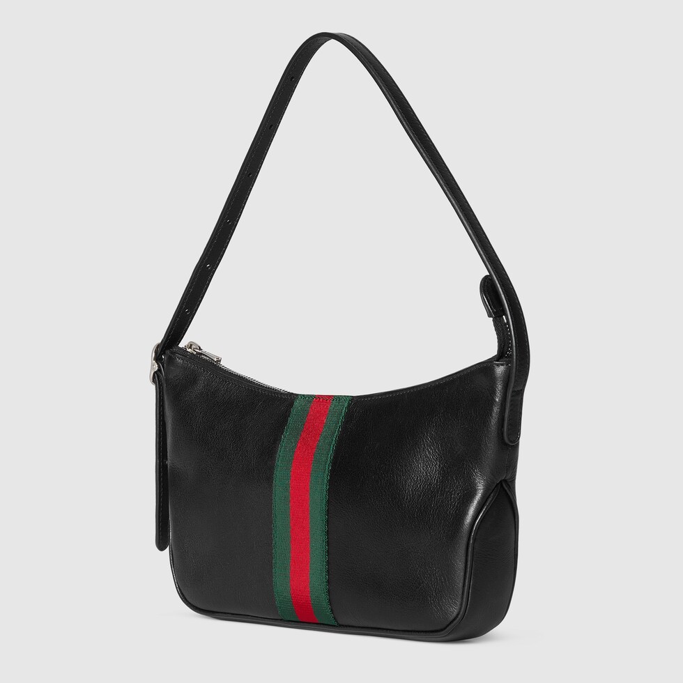 Lunetta small crossbody bag in black leather | GUCCI® FR