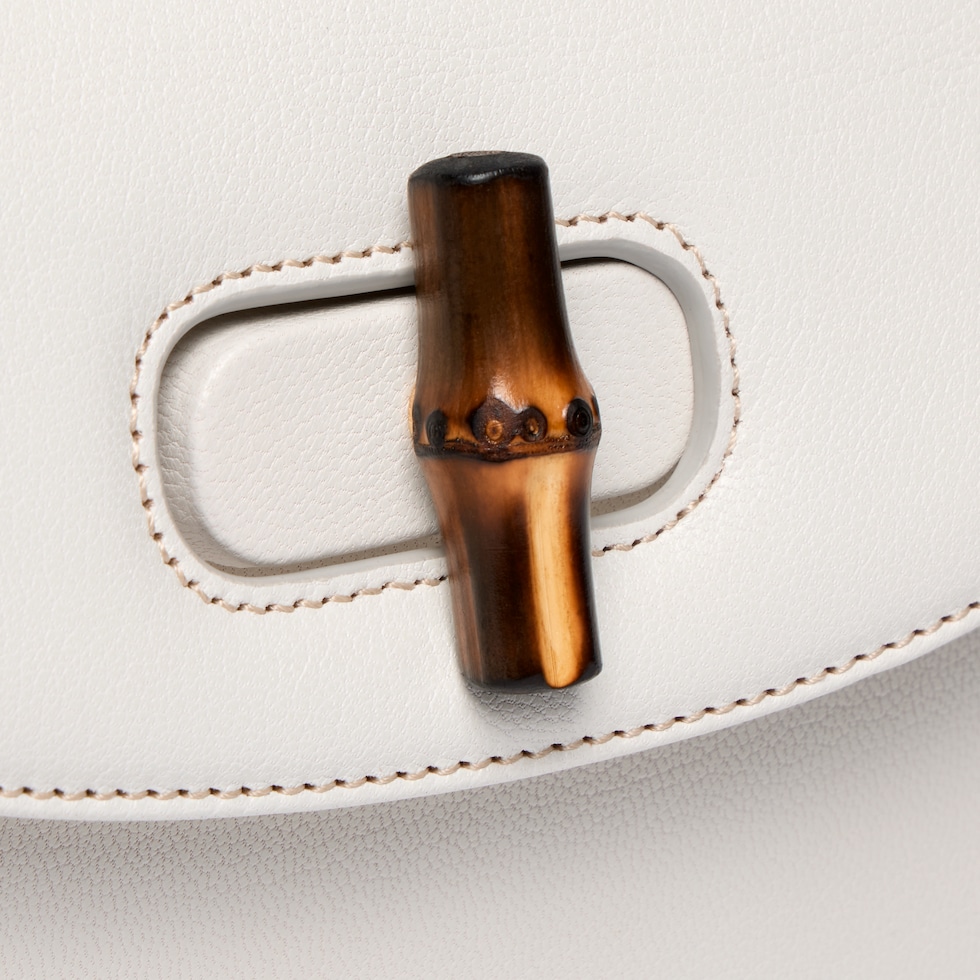 Gucci Bamboo 1947 small bag in white leather | GUCCI® CH