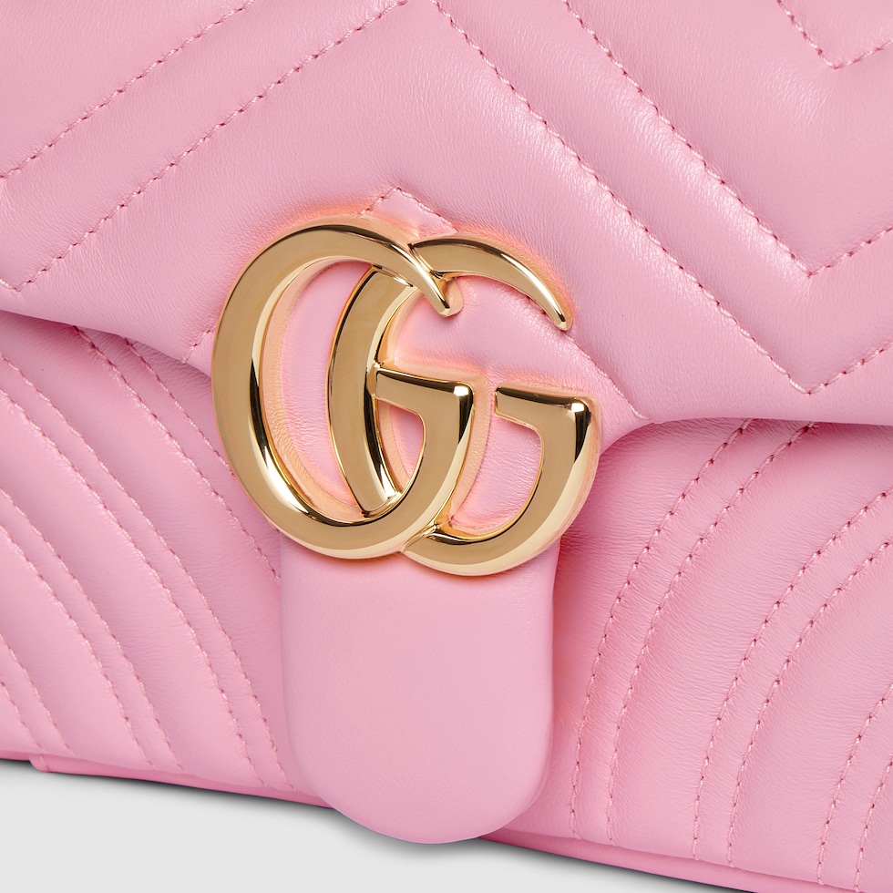 GG Marmont small shoulder bag in light pink leather | GUCCI® US